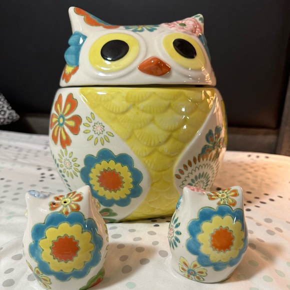 Pier 1 | Kitchen | Pier Owl 5 Piece Set Cookie Jar Salt And Pepper ...
